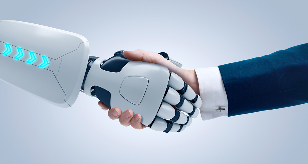 Hand in Hand mit Kollege Roboter